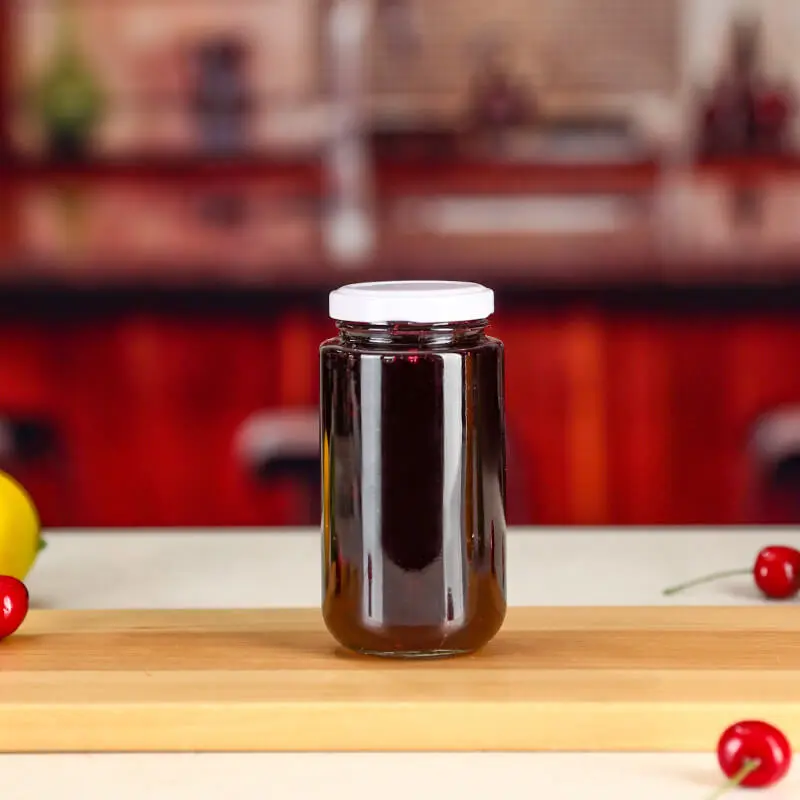 TW Lug Cap 8oz Tall Cylinder Fruit Jam Glass Jar