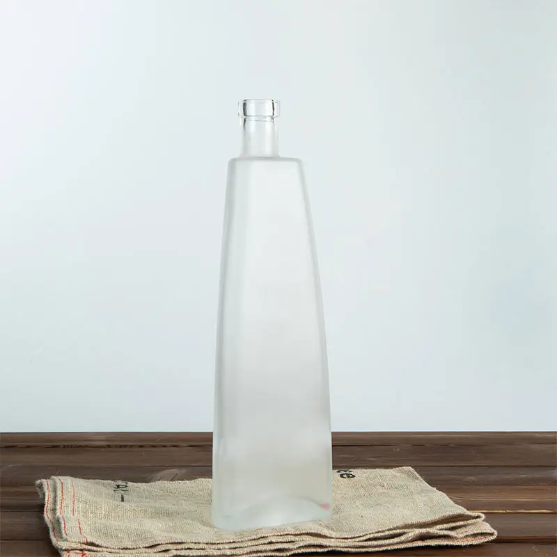 Triangular 25oz Frosted Fruit Wine Glass Bottle with Cork