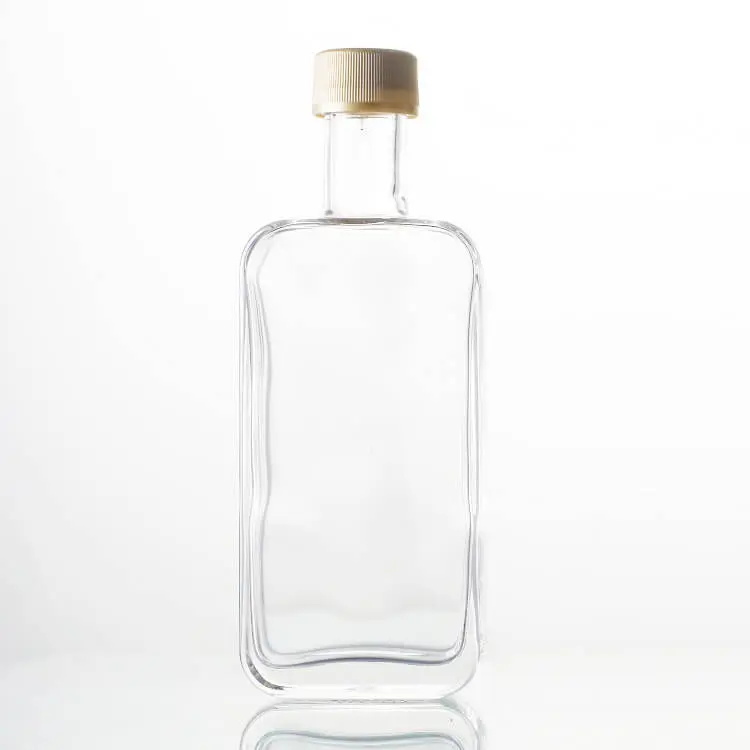 250ML Flat Square Glass Syrup Bottles with Plastic Cap