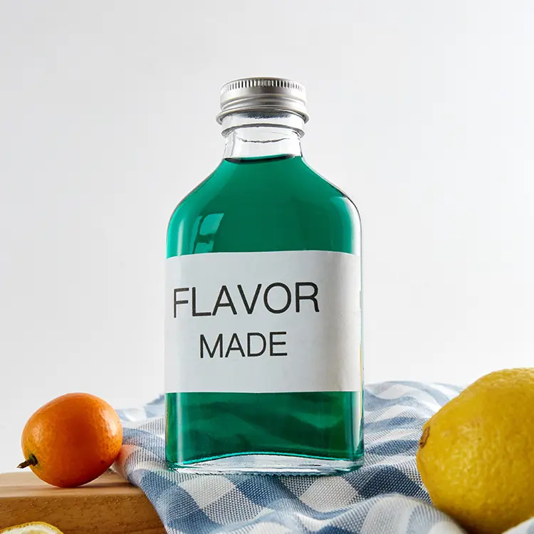 Metal Lid 220ml Custom Label Lemonade Glass Bottle